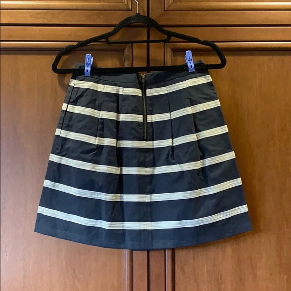 LOFT | Skirts | Pleated Striped Structured Skirt With Pockets | Poshmark